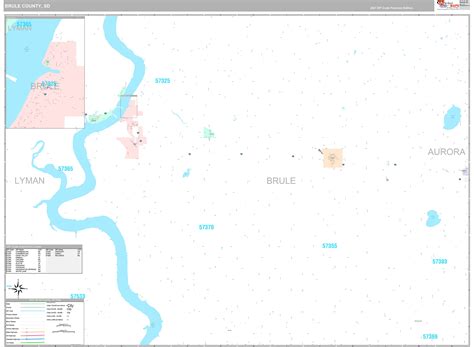 Brule County Sd Wall Map Premium Style By Marketmaps Mapsales