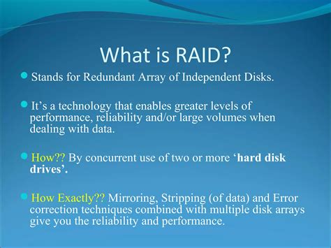 Presentation On Raidredundant Array Of Independent Disks Basics Ppt