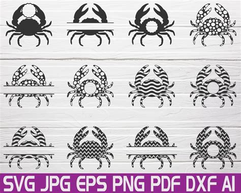 Crab Monogram Frames Svg Crab Svg Crab Monogram Svg Beach Svg Etsy My