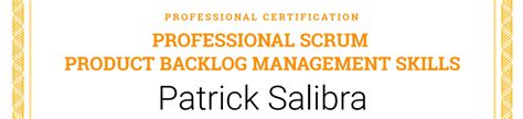 Professional Scrum Product Backlog Management Skills Certified