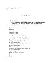 COM301M2.docx - Algorithms & Data Structures Module 2 Exercises 1. Exercise 3.4 a. 3.4 Given two ...