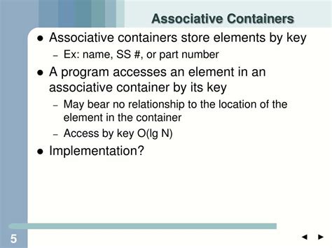 ppt container types sequence containers associative containers