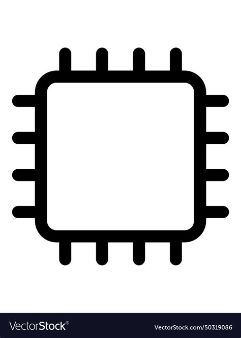 Microchip Flat Icon Isolated On White Background Vector Image
