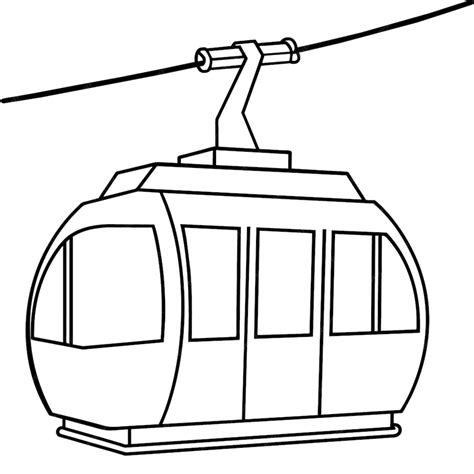 Illustrazione Del Contorno Della Funivia Libro Da Colorare Digitale