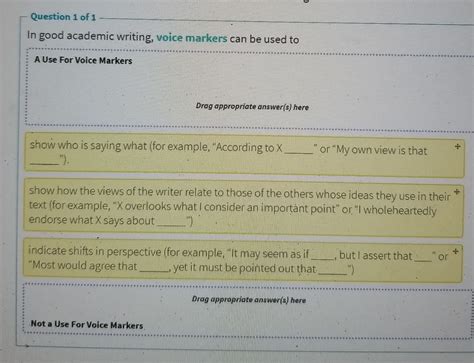 Solved Question 1 ﻿of 1in Good Academic Writing Voice