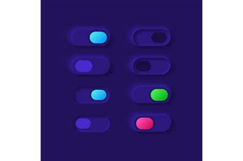 Switch On And Off UI Elements Kit Graphic By Bsd Studio Creative Fabrica
