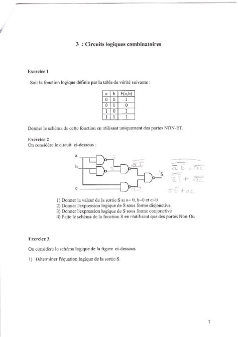 20xx Xx Td Td 3 Travaux Dirigés 3 Circuits Logiques Combinatoires Exercice I Soit La