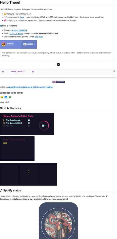 github profile template get awsome github profile readme templates