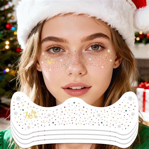 Ovasorve Christmas Face Freckles With Hohoho And Snowflakes