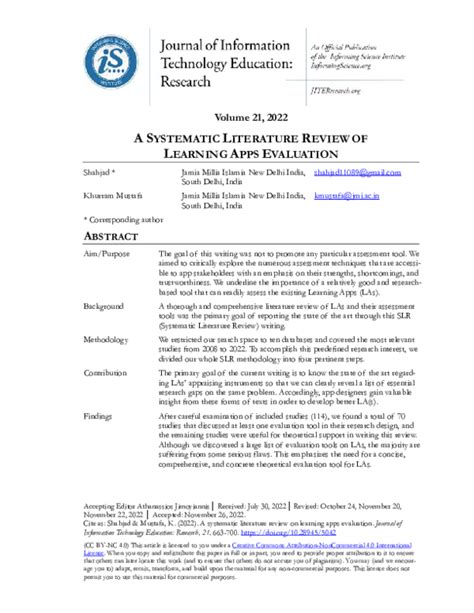 Pdf A Systematic Literature Review On Learning Apps Evaluation