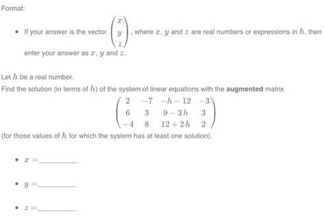Solved Format If Your Answer Is The Vector Xyz Where Chegg