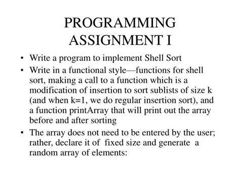 ppt programming assignment i powerpoint presentation free download