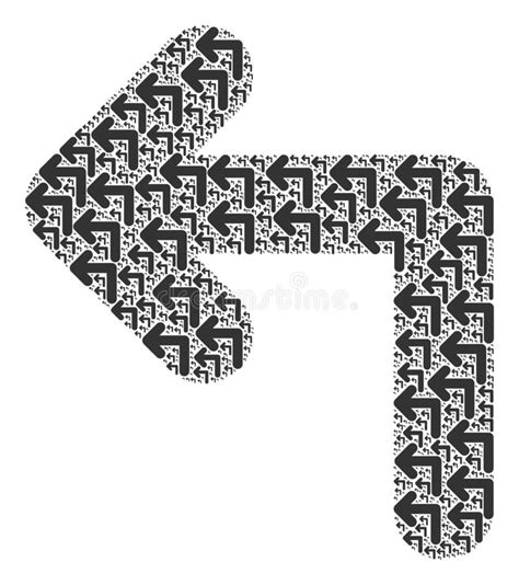 Turn Left Recursion Mosaic Of Itself Items Stock Vector Illustration Of Collage Curved 205240761