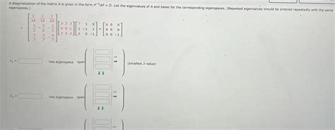 [answered] a diagonalization of the matrix a is given in math