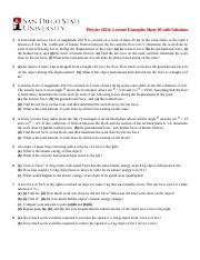 Physics A Lecture Examples Sheet With Solutions Docx Physics A Lecture Examples Sheet