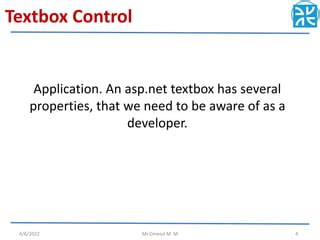 Asp Net Textbox Control PPT