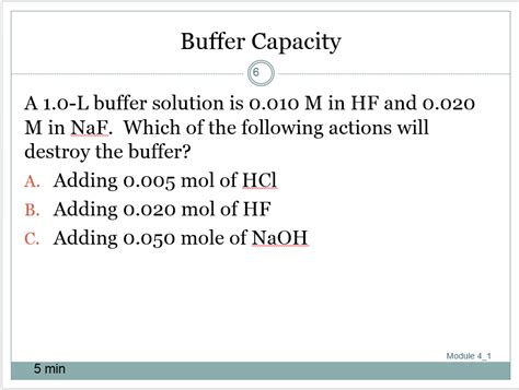 Solved Buffer Capacity A 10 L Buffer Solution Is 0010 M In