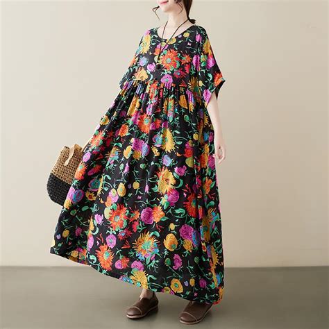 Купити Dimanaf 2024 Літні нові довгі сукні великих розмірів пляжні жінки з круглим вирізом і