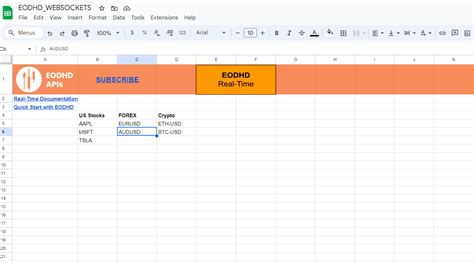 Real Time Market Data In Google Sheets With WebSocket EODHD APIs Academy