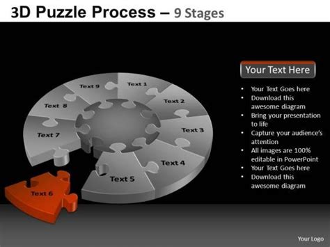PowerPoint Slides Sales Pie Chart Puzzle Process Ppt Layout