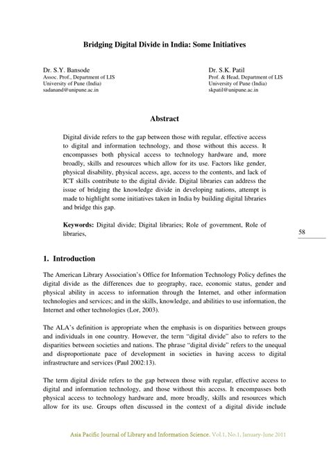 (PDF) Bridging Digital Divide in India: Some Initiatives
