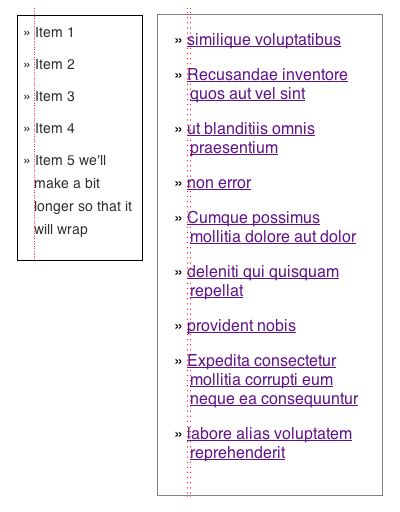 css why is the indentation of these list elements not lining up
