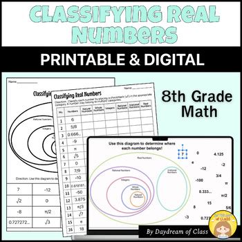 Classifying Real Numbers Venn Diagram Activity Digital Worksheets