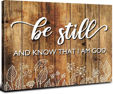 Aatoeax Farmhouse Be Still And Know That I Am God Signs Wall Art