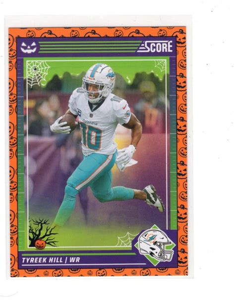 Tyreek Hill 2024 Panini Score Halloween Orange Pumpkins Football Card