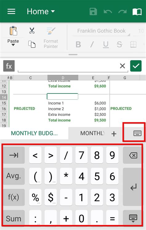 Custom Numeric Keyboard In Sheets Mobisystems