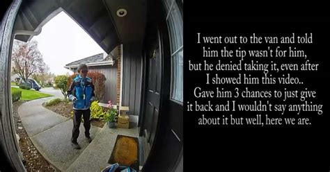 Caught Red Handed Amazon Driver Denies Taking Tip Left For Pizza