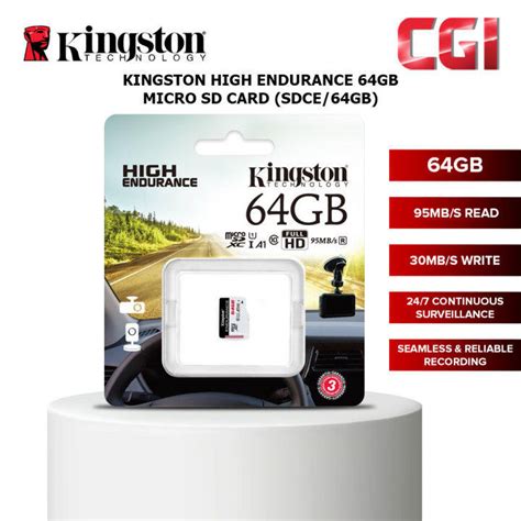 Kingston 64gb High Endurance Microsd Card Sdce 64gb Lazada