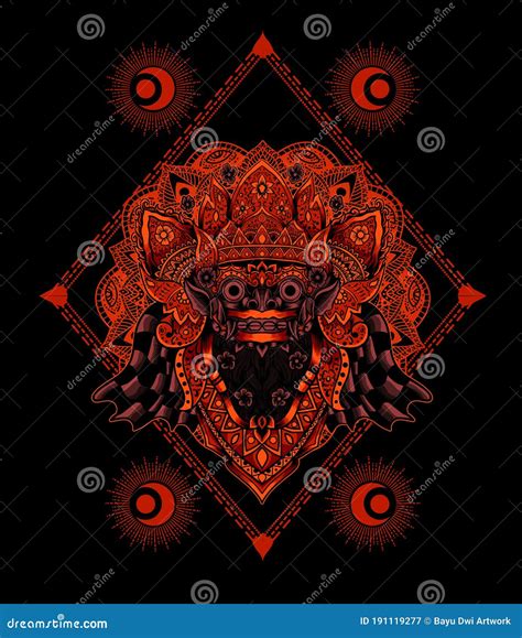 Illustration Vector Barong Bali Culture Icon Form Bali Indonesia With