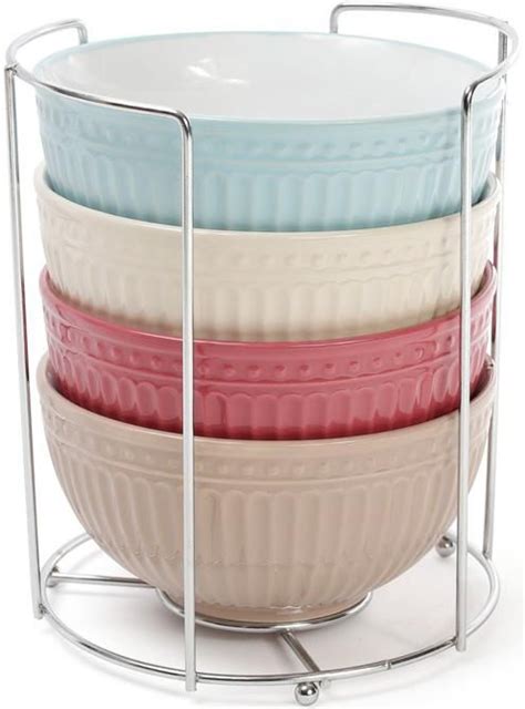 Набір 4 керамічні піали Артеміда 650мл на металевій підставці Мятный цвет Керамическая