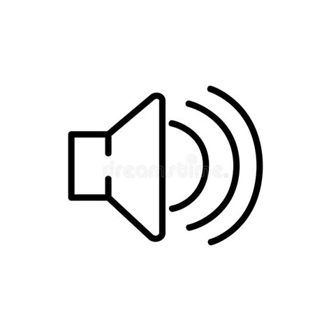 Speaker Vector Icon Outline Style Isolated On White Background Stock