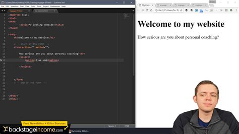HTML Tutorial For Beginners Simple Drop Down Form Field Select Tag BackstageIncome