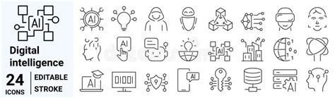 Aartificial Intelligence Set Stock Vector Illustration Of Engineering