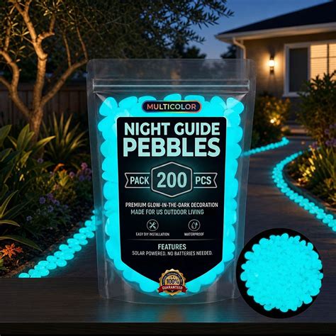 Clearance 2026 Colorful Glow In The Dark Garden Stones Night Guide