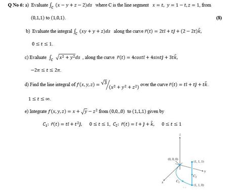 solved q no 6 a evaluate sc x y z 2 ds where c is the