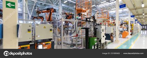Automated Assembly Process Of Cars By Robots Automotive Production