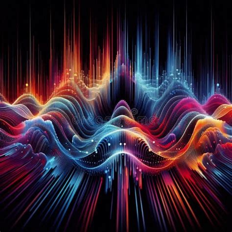 An Abstract Representation Of A Analog Sound Frequency Showcases Colorful Spectrum Patterns