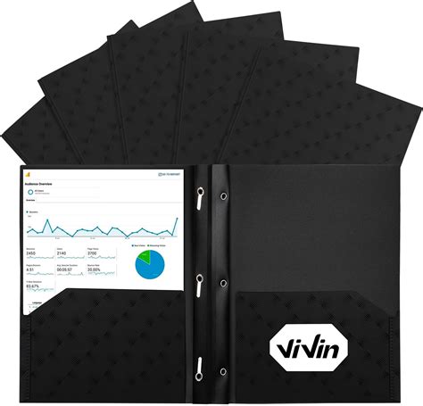Vivin Sturdy Plastic Folder With Pockets 10 Pack 2 Pocket Folders With Prongs