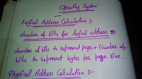 Logical Address And Physical Address In Operating System YouTube