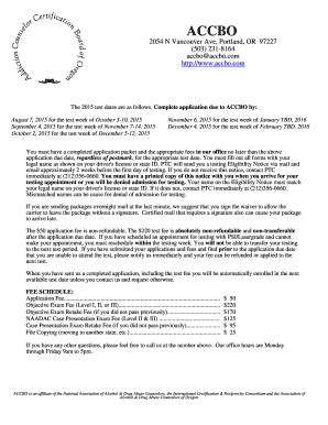 Fillable Online The Cadc Application Packet Accbo Fax Email Print PdfFiller