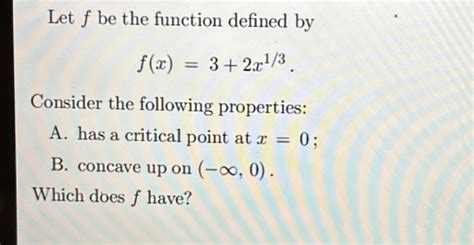 Solved Let F Be The Function Defined Byf X X Consider Chegg
