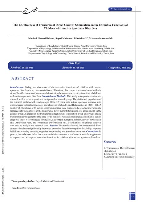 Pdf The Effectiveness Of Transcranial Direct Current Stimulation On The Executive Functions Of