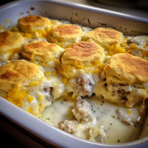 Biscuits And Gravy With Sausage And Egg Breakfast Casserole All