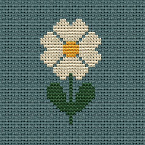Counted Cross Stitch Daisy Pattern Easy To Stitch Perfect For