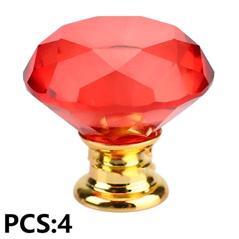 Hibibud 4pcs Cabinet Knobsunique Shape Crystal Knobsglowing