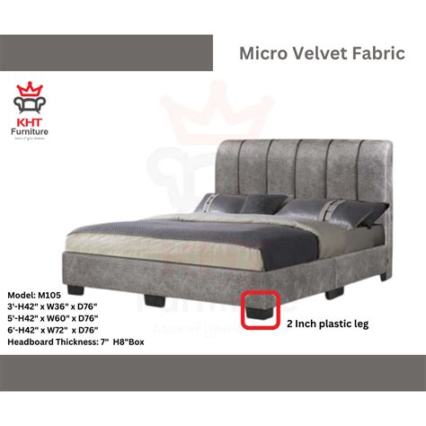Kl And Selangor Micro Velvet Fabric Divan Bed Frame Headboard Rangka And Papan Kepala Katil M105
